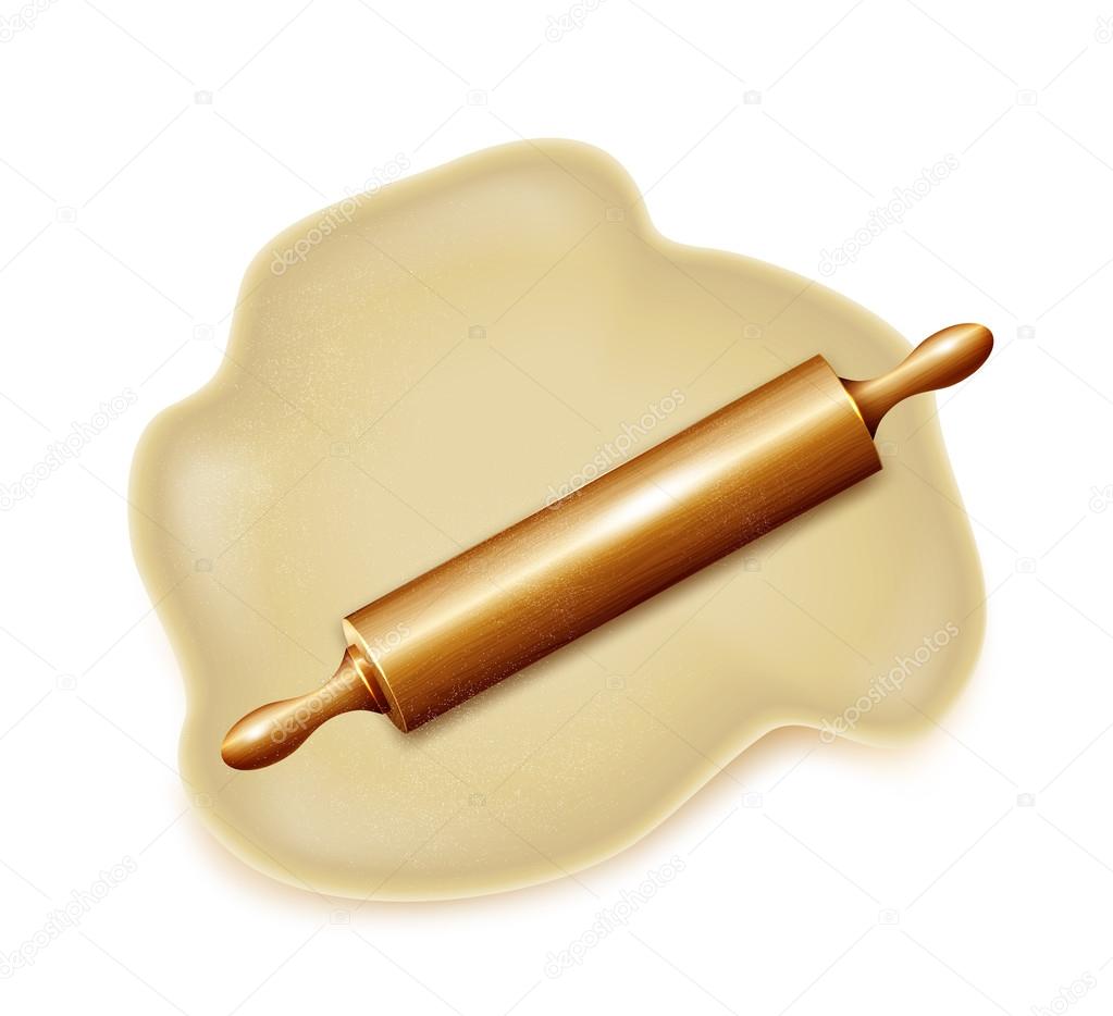 Dough with rolling pin. Vector — Stock Vector © emaria #46590261 Dough with rolling pin. Vector — Stock Vector © emaria #46590261