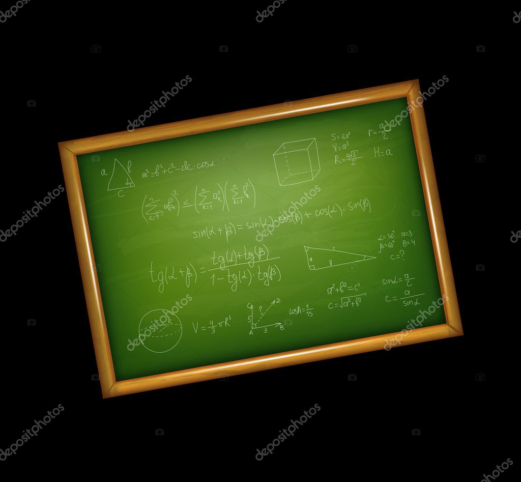 School green board with formulas. Vector Stock Vector Image by ©emaria ...