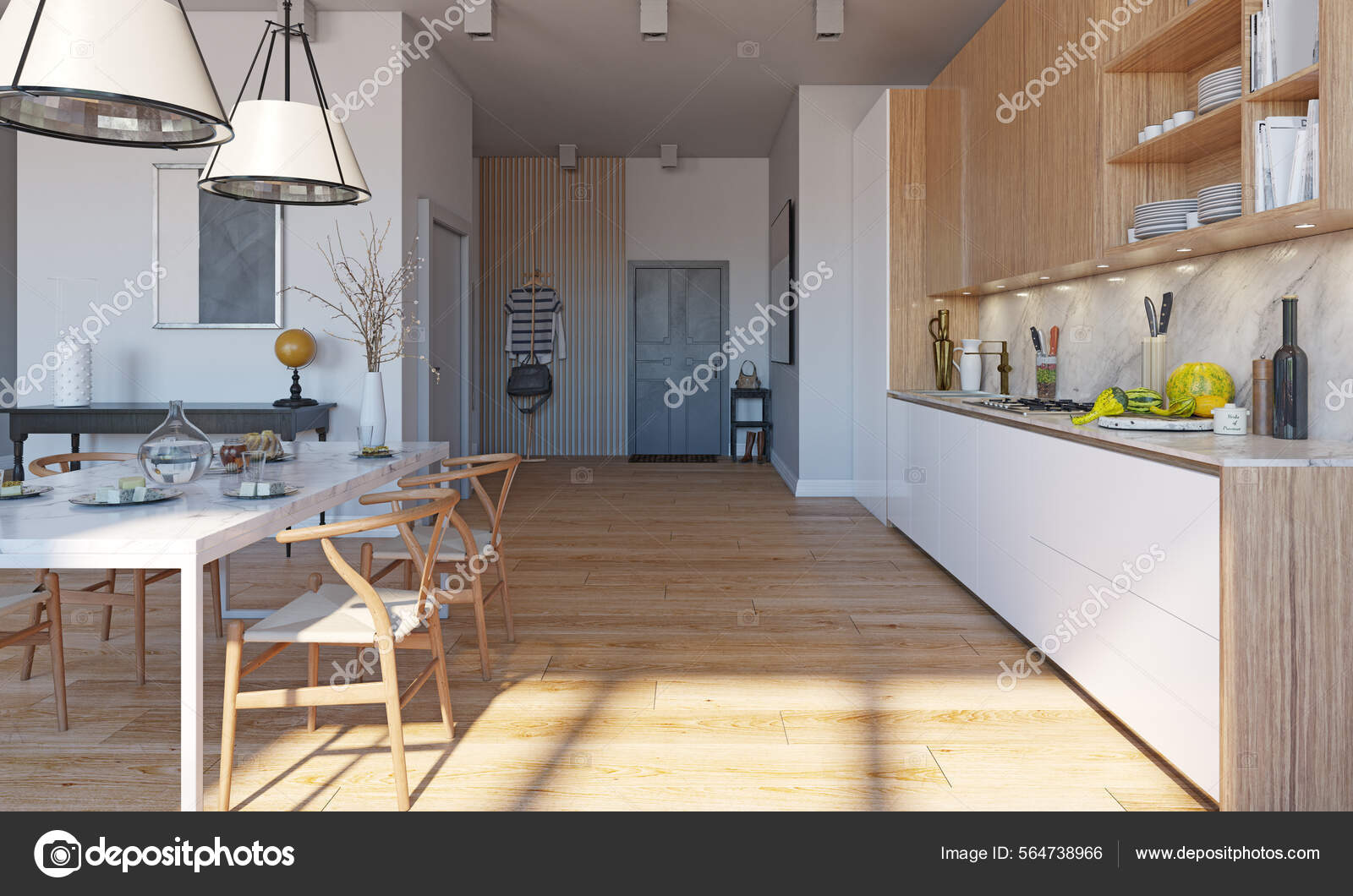 Modern Kitchen Interior Rendering Design — Stock Photo © vicnt2815 ...