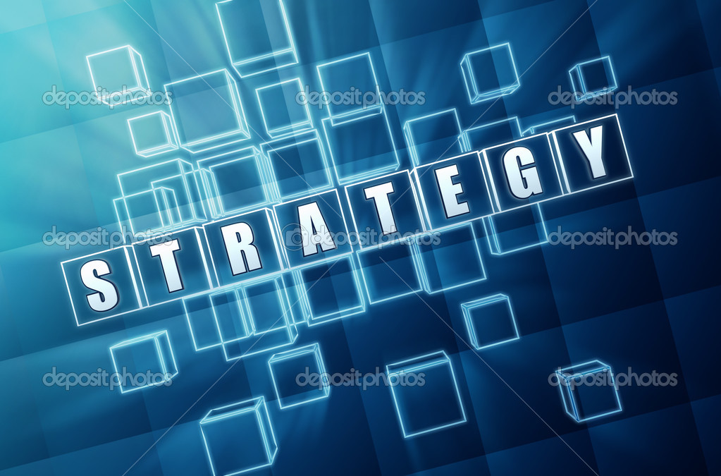 Blue strategy in glass blocks — Stock Photo © marinini #13433755