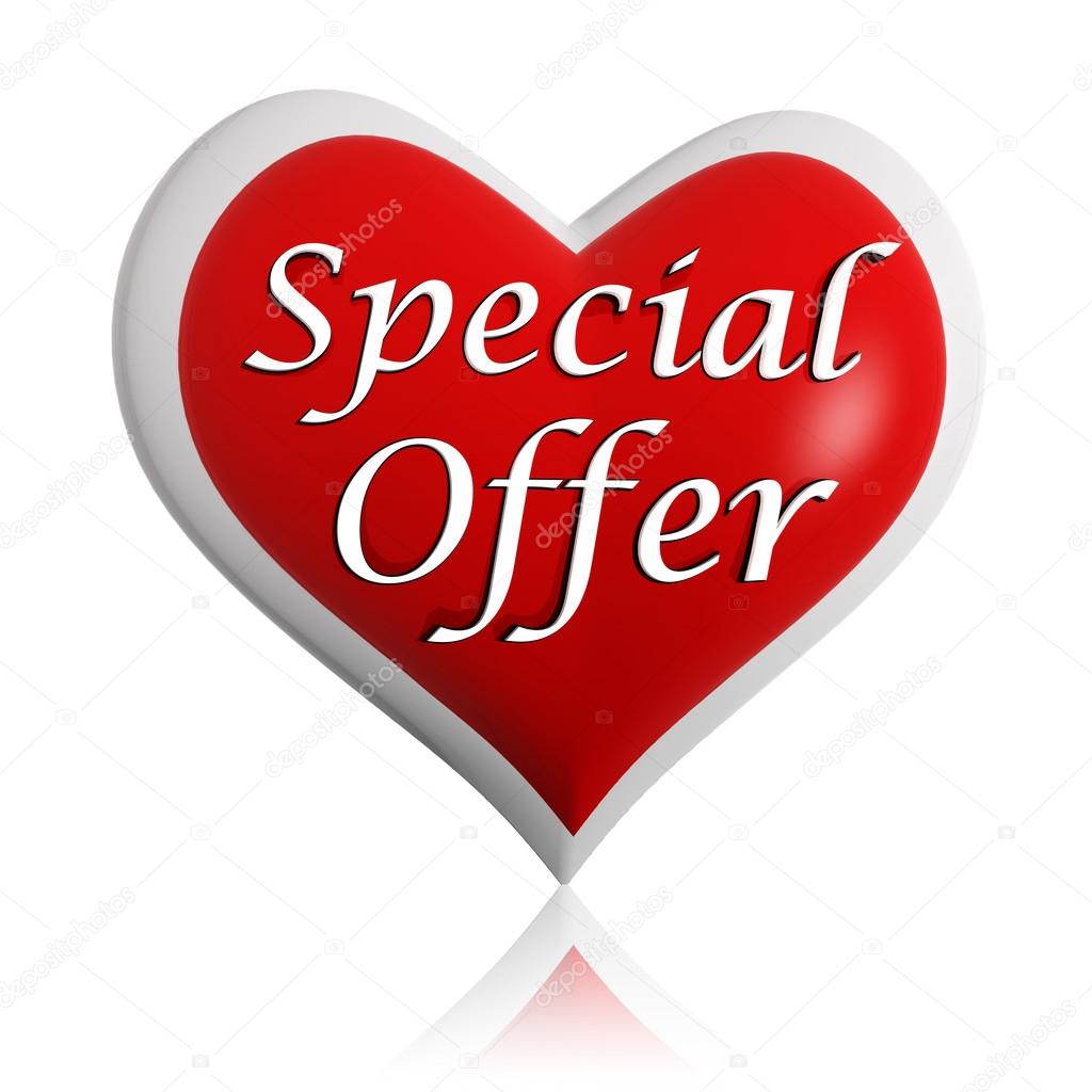 Valentines special offer red heart banner — Stock Photo © marinini ...