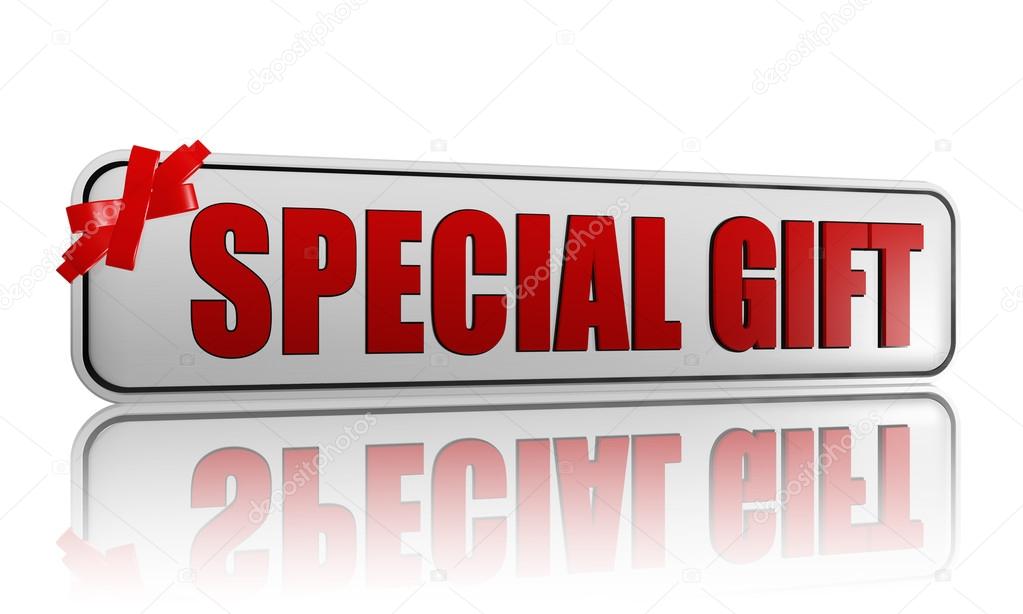 Special gift banner with ribbon Stock Photo by ©marinini 18532373