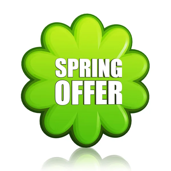 Special spring offer green orange flower label — Stock Photo © marinini ...