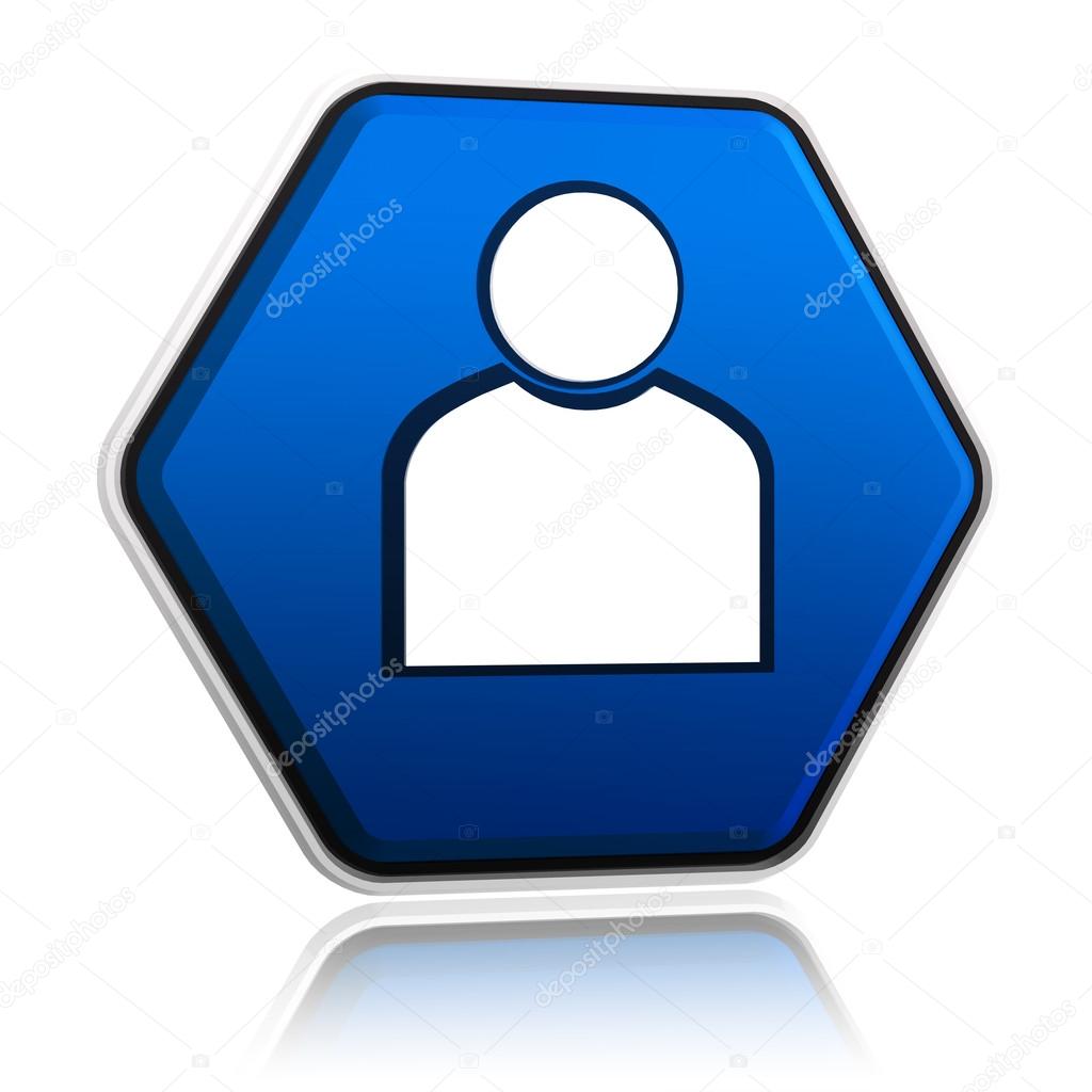 Person sign on blue button — Stock Photo © marinini #22337059