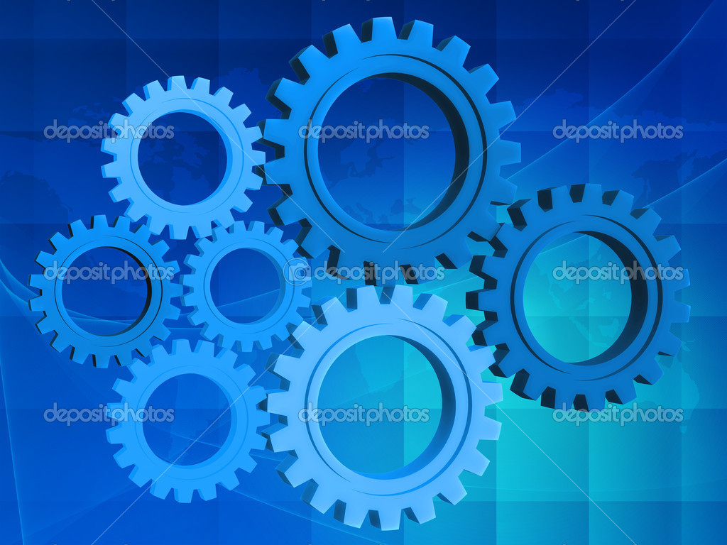 Blue gears Stock Photo by ©marinini 26374373