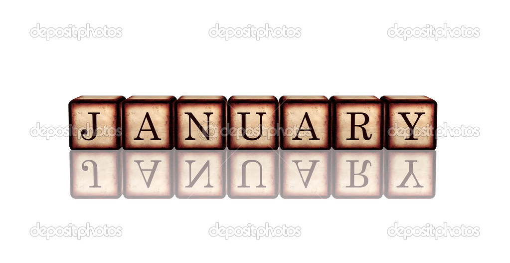 January in 3d wooden cubes — Stock Photo © marinini #33894967