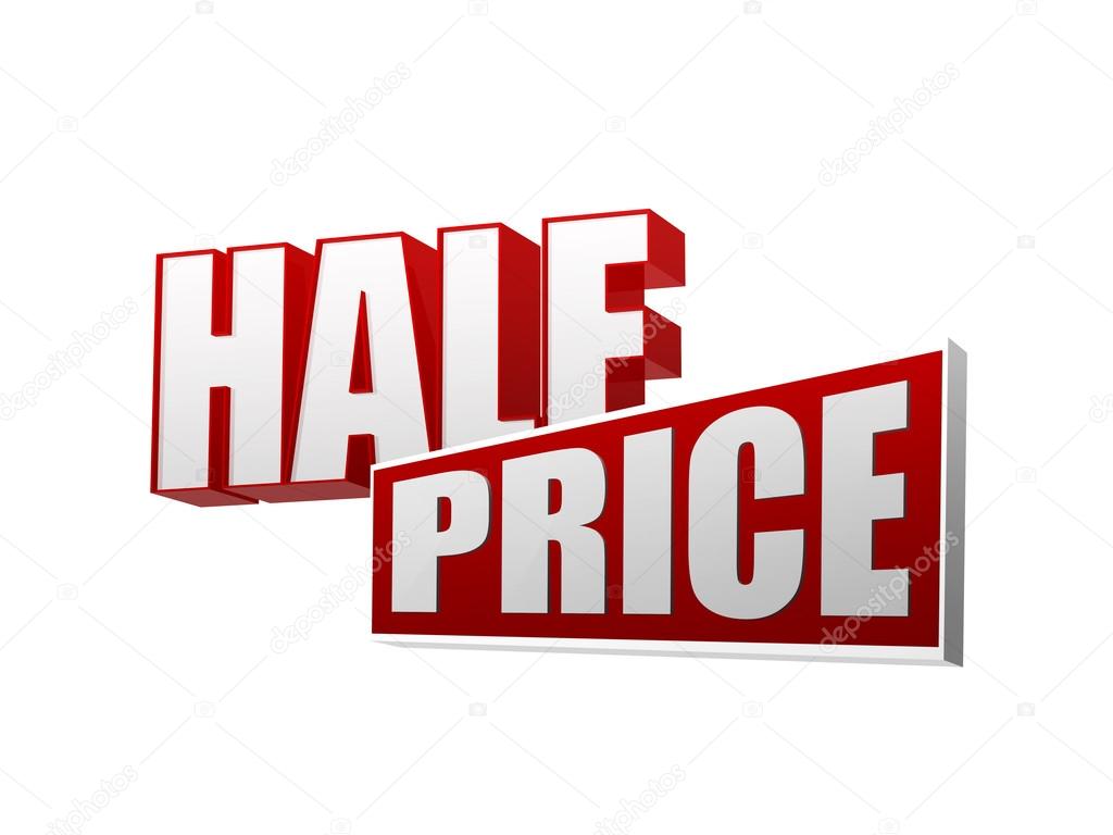 Half price in 3d letters and block Stock Photo by ©marinini 40815205