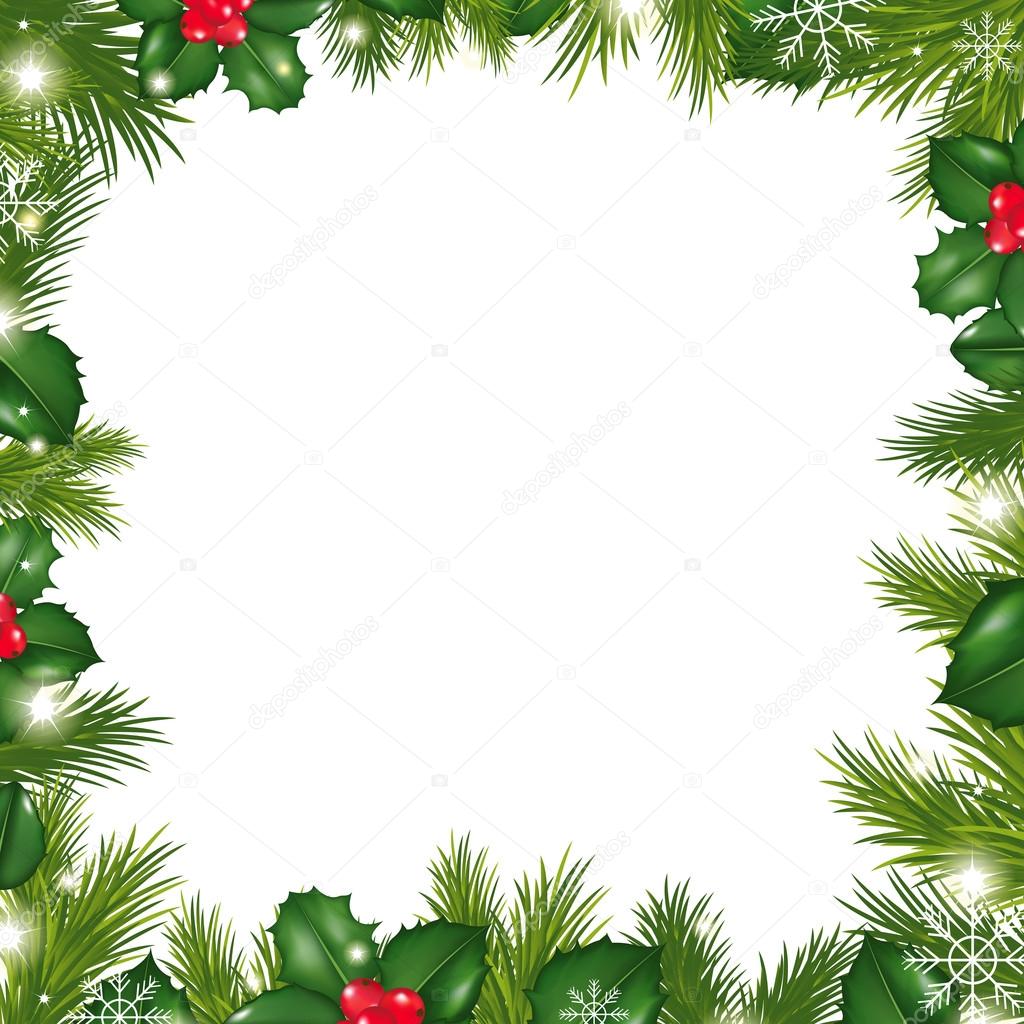 Borders With Snowflakes And Holly Berry — Stock Vector © adamson #13713614