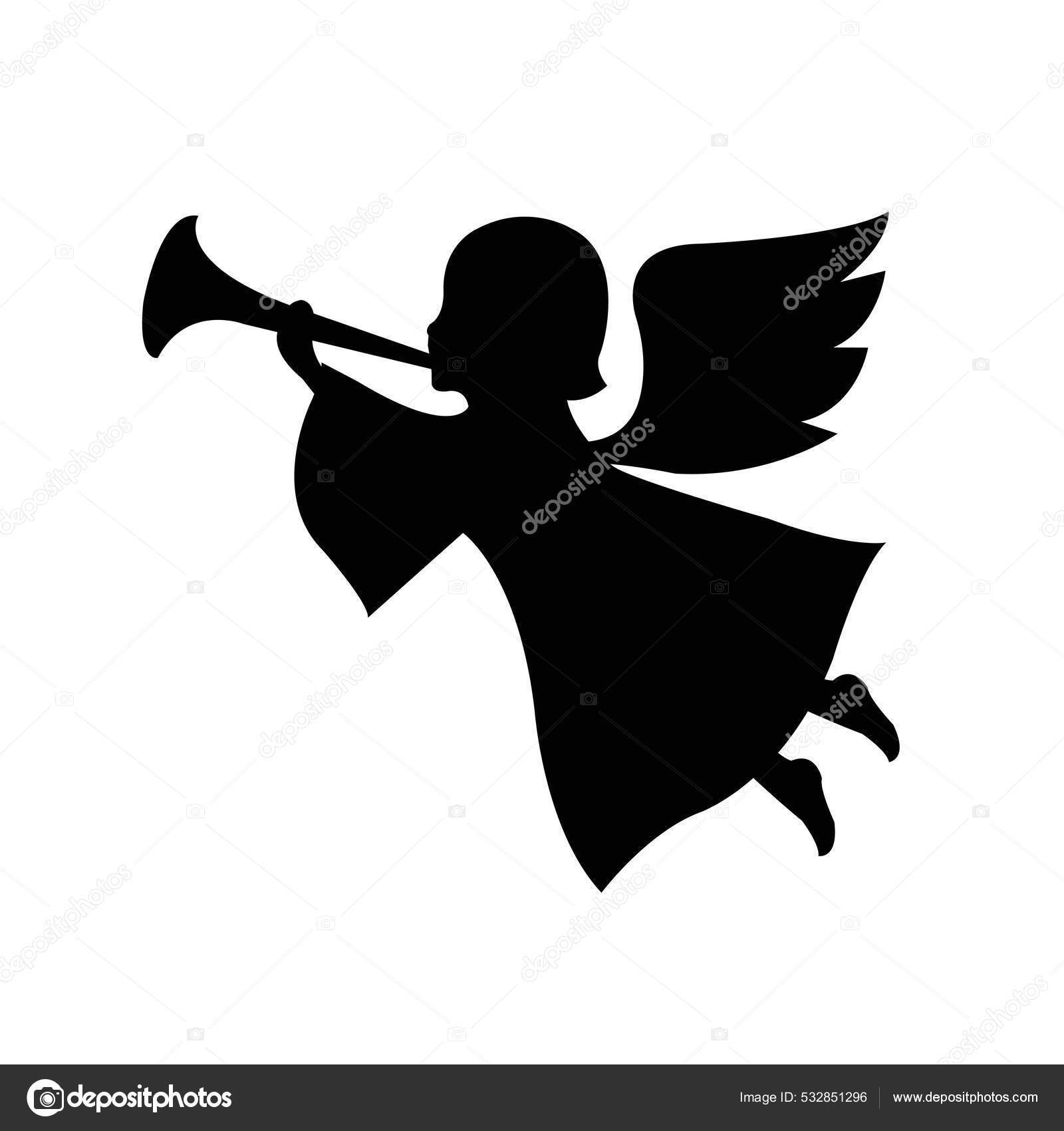 Silueta De Angelito Blanco Diseño De Alas De Angel Para La Silueta Y