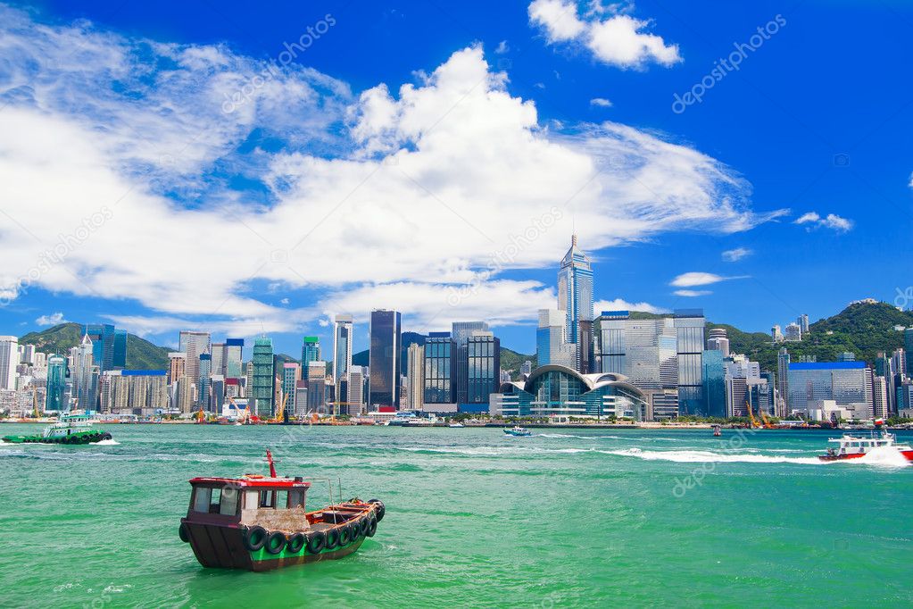Hong Kong harbour at day — Stock Photo © cozyta #19371455