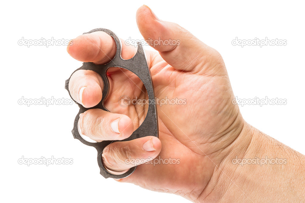 Metal knuckles in his hand Stock Photo by ©ra3rn_ 17837519