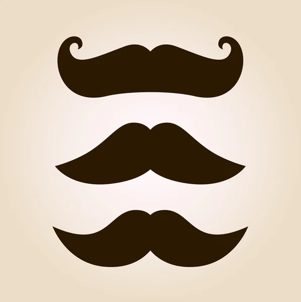 Retro Black Mustache Set Isolated On White — Stock Vector © Beeandglow