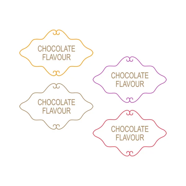 Chocolate Flavour Vintage Ornamental Labels Diisolasi Putih Vektor Stok ...