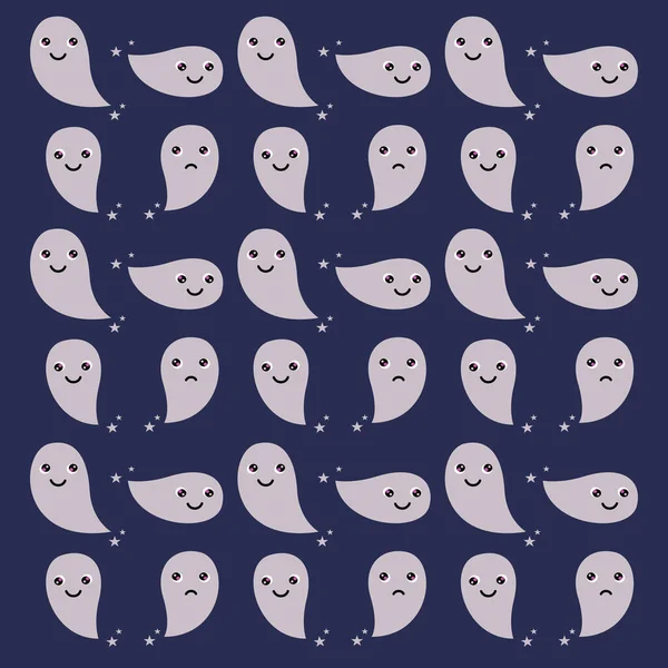 Cute Halloween Ghosts Pattern Texture Background Vector Stock Vector by ...