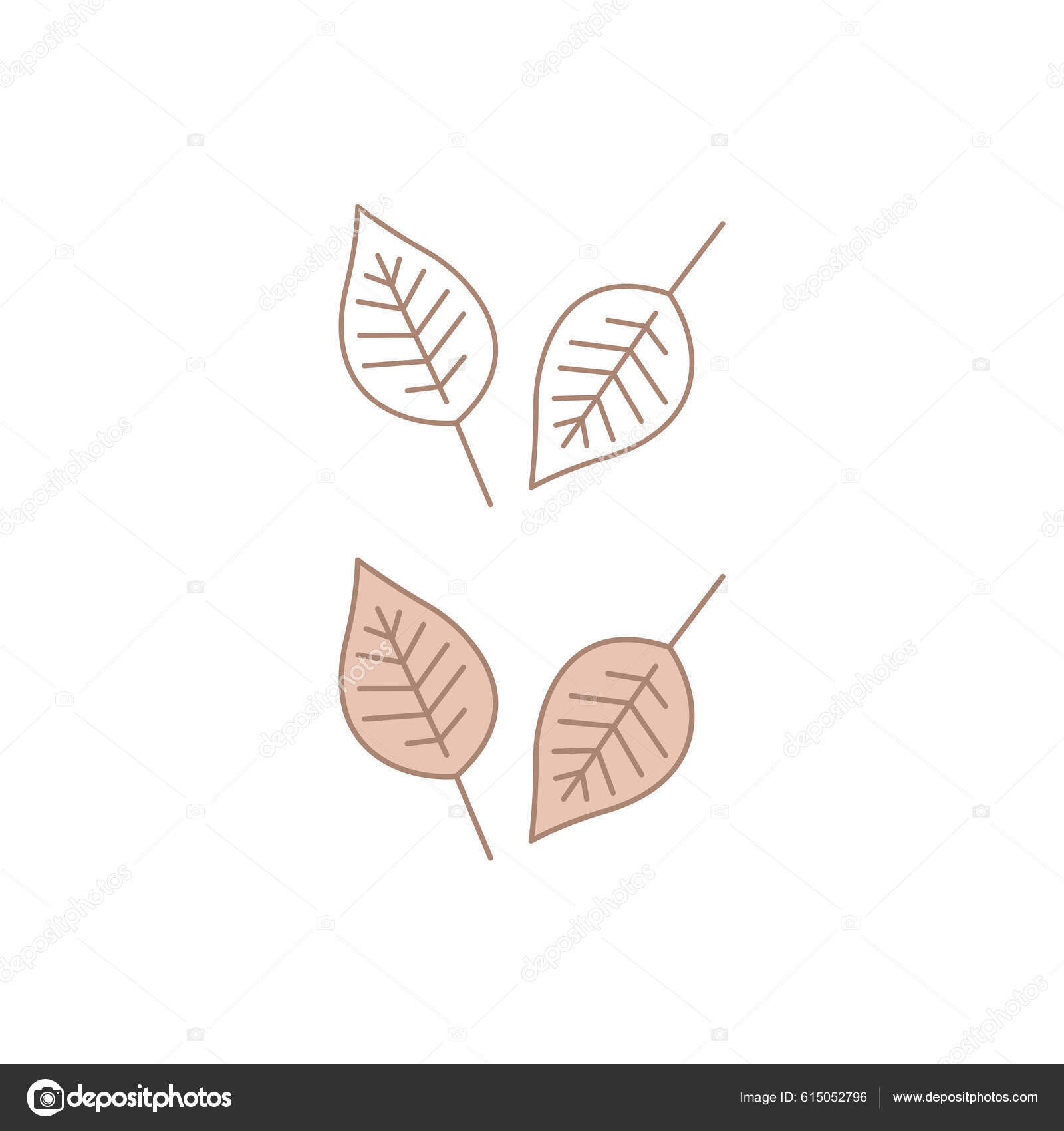 Simple Design Leaves Logo Sign Symbol Isolated White Stock Vector by ...