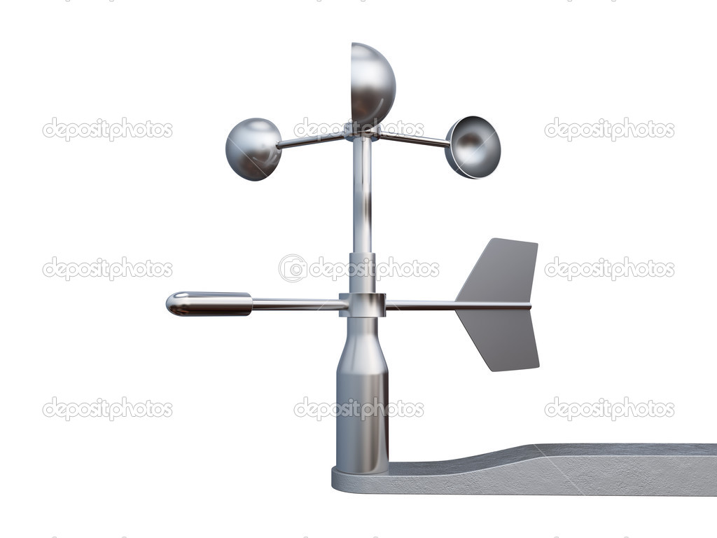 Anemometer, windsnelheid en windrichting meettoestel — Stockfoto ...