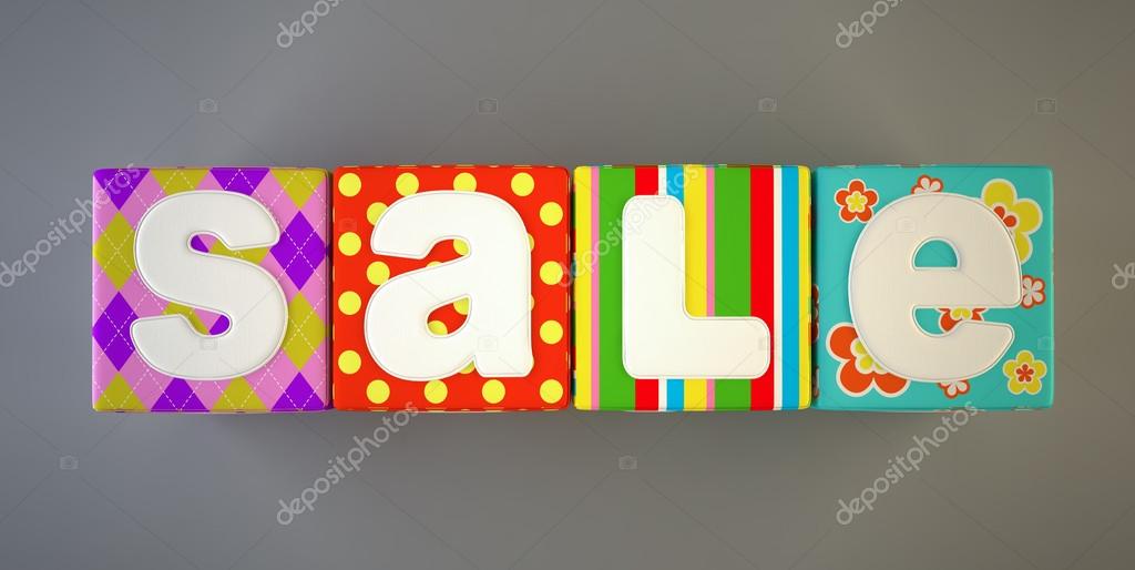 Sale word on colorful fabric cubes 3 — Stock Photo © hemul75 #51449035