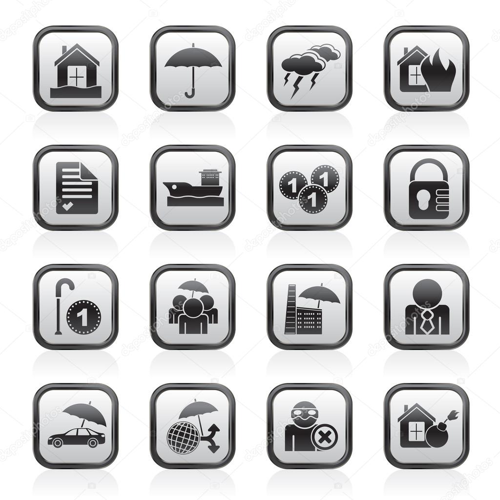 Insurance and risk icons Stock Vector Image by ©stoyanh #16232701