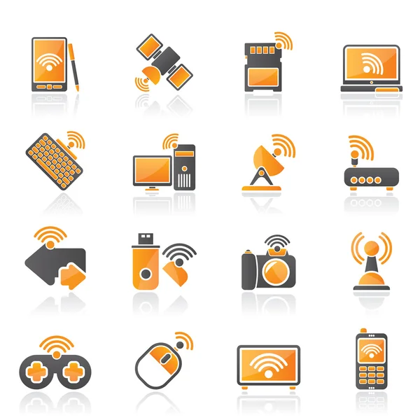 Wireless and communication technology icons — Stock Vector © stoyanh ...