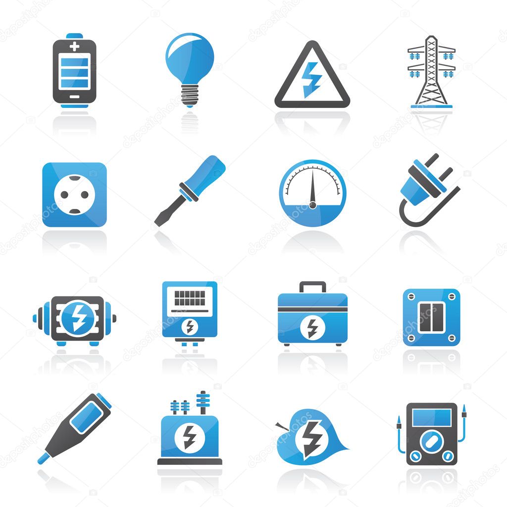 Electricity,power and energy icons Stock Vector Image by ©stoyanh #39153417