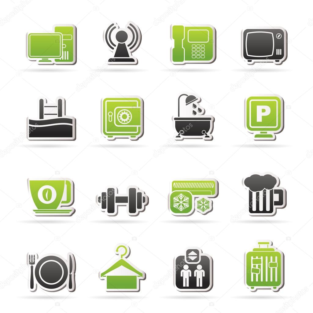 Hotel Amenities Services Icons Stock Vector Image by ©stoyanh #43646989