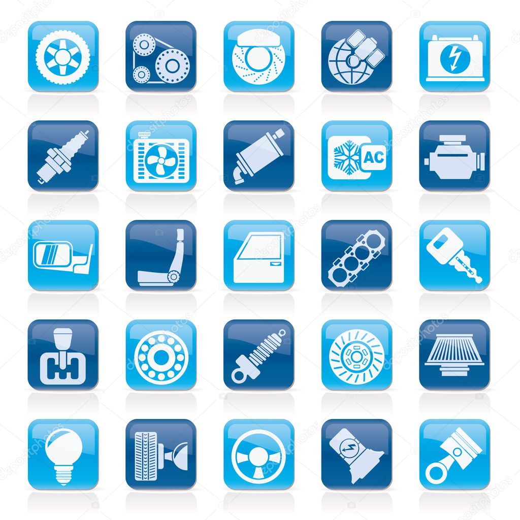 Car parts and services icons Stock Vector Image by ©stoyanh #47737411