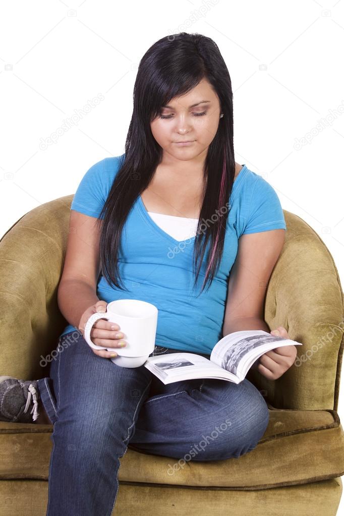 Cute Hispanic Teen Girl Reading a Book — Stock Photo © mdilsiz #45186557