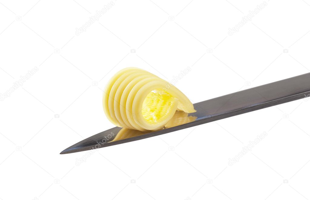 Butter curl on a knife Stock Photo by ©ajafoto 16771085