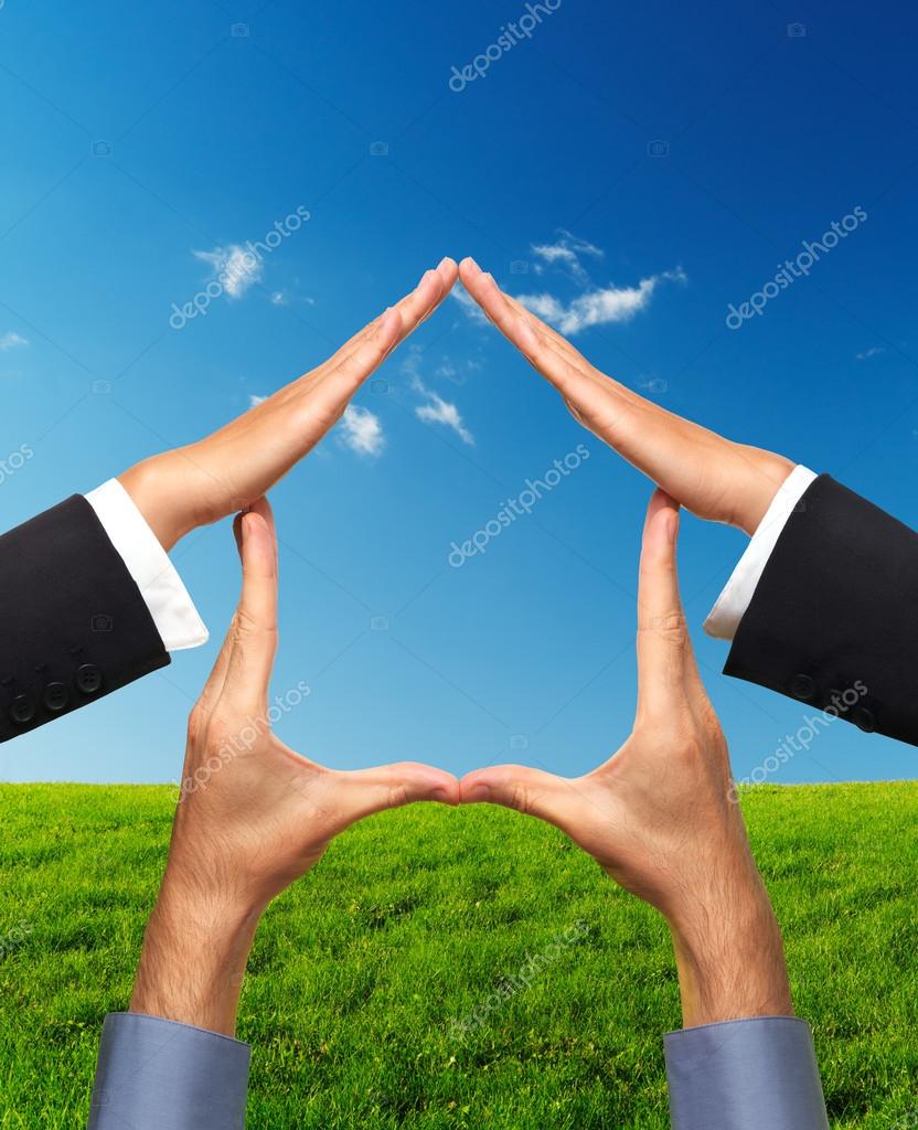 Home Conceptual Symbol Made by Hands — Stock Photo © StockMax #12252412