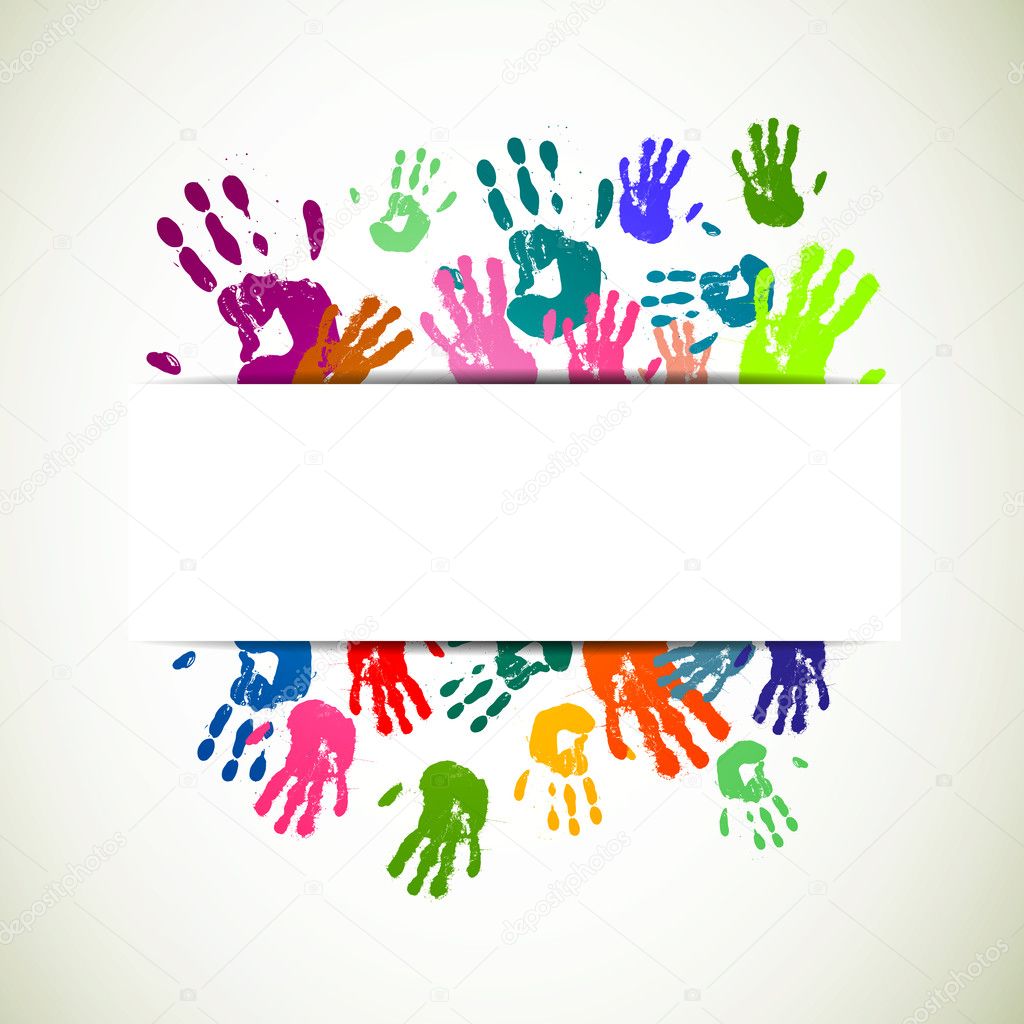 Colorful Handprints Stock Vector by ©ramonakaulitzki 23215748