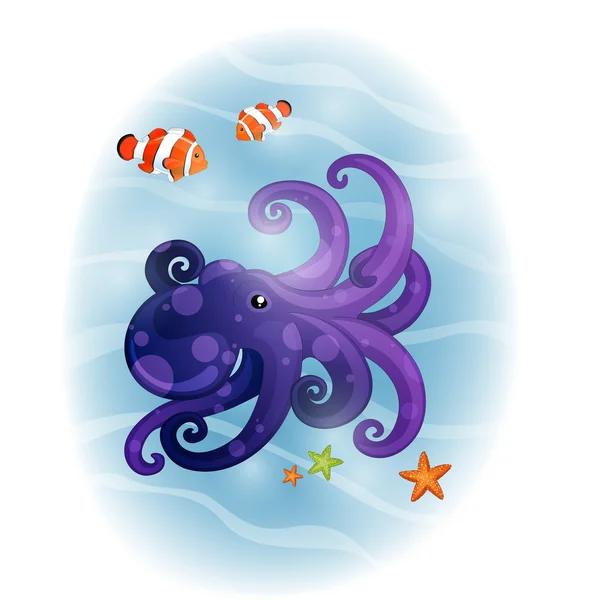 Vector Cute Hand Drawn Sea Life Creatures Stock Vector by ...