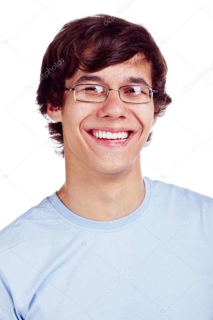 Guy in glasses with smile closeup — Stock Photo © furtaev #29282887