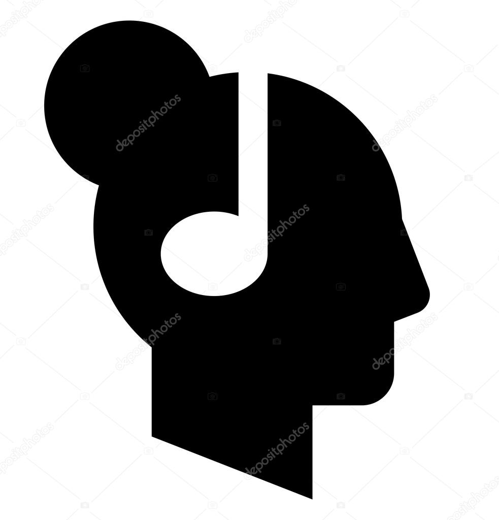 Woman profile with headphones icon Stock Vector Image by ©furtaev #37090395