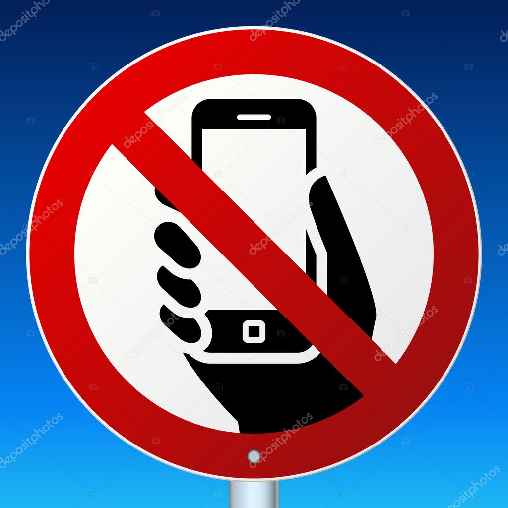 No mobile phones sign on blue — Stock Vector © furtaev #43119611