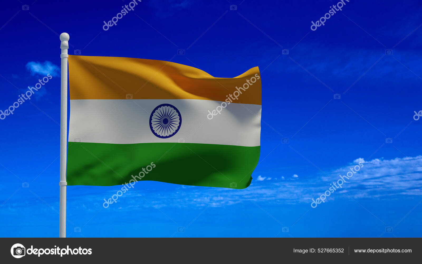 Republic India National Flag Waving Wind Rendering Cgi — Stock Photo ...