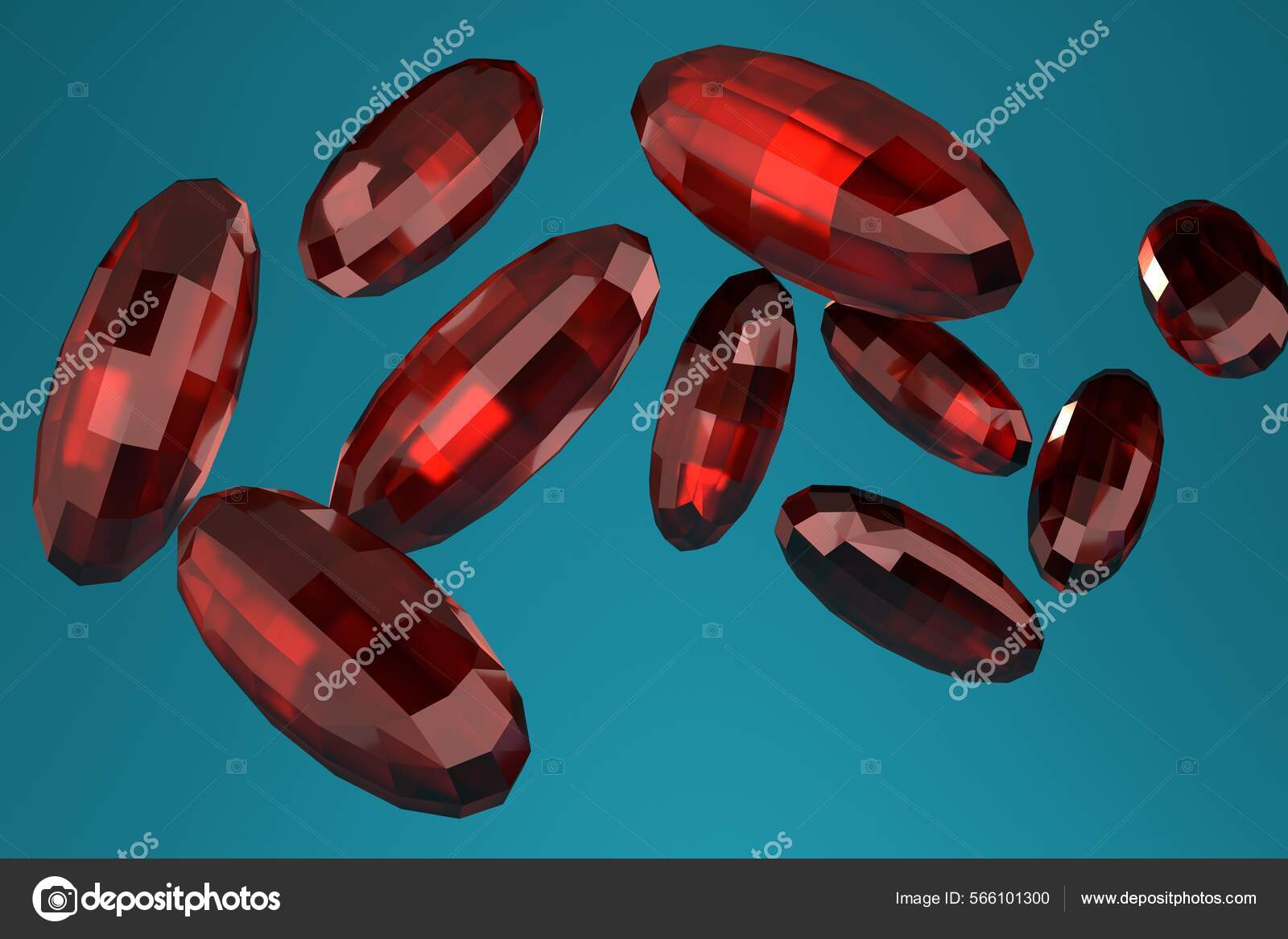 Red Crystals Levitation Purple Background Glowing Prisms Render Stock ...