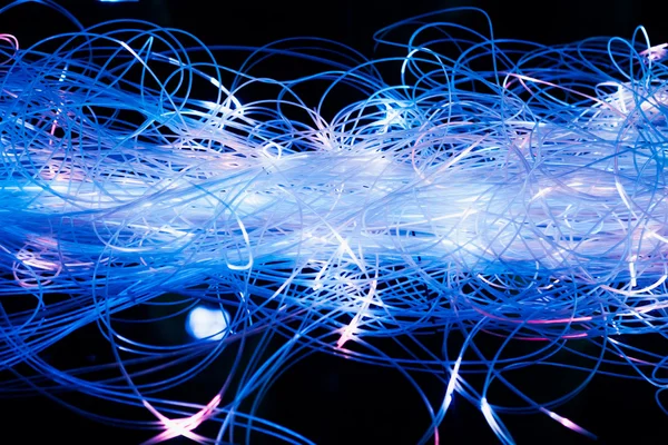 abstract illuminated blue fiber optics wires - Stock Image - Everypixel