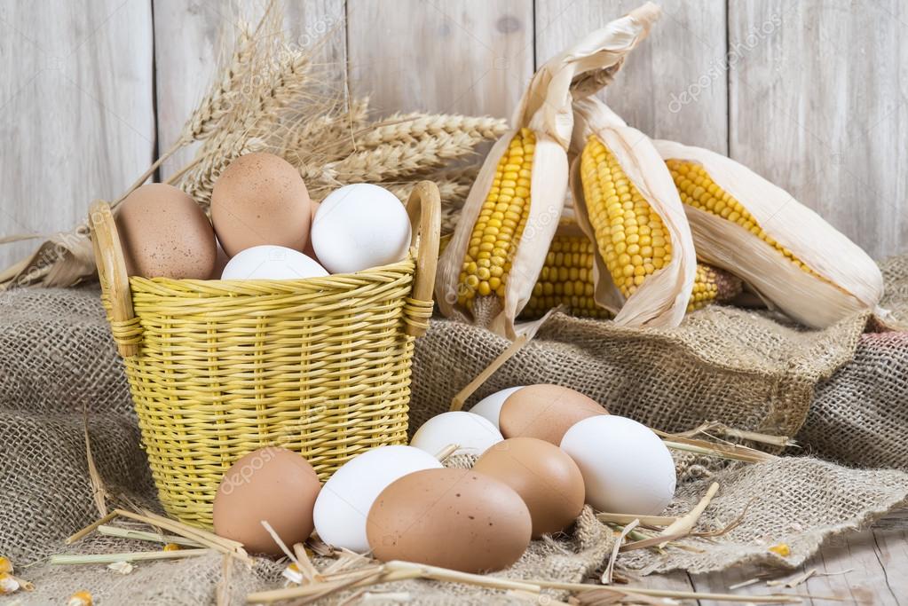 Fresh free range eggs — Stock Photo © angelsimon #46277739
