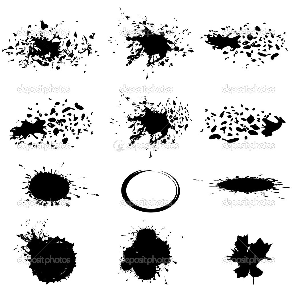 Large set of grunge splatters Stock Vector Image by ©glyph_studio #24869615