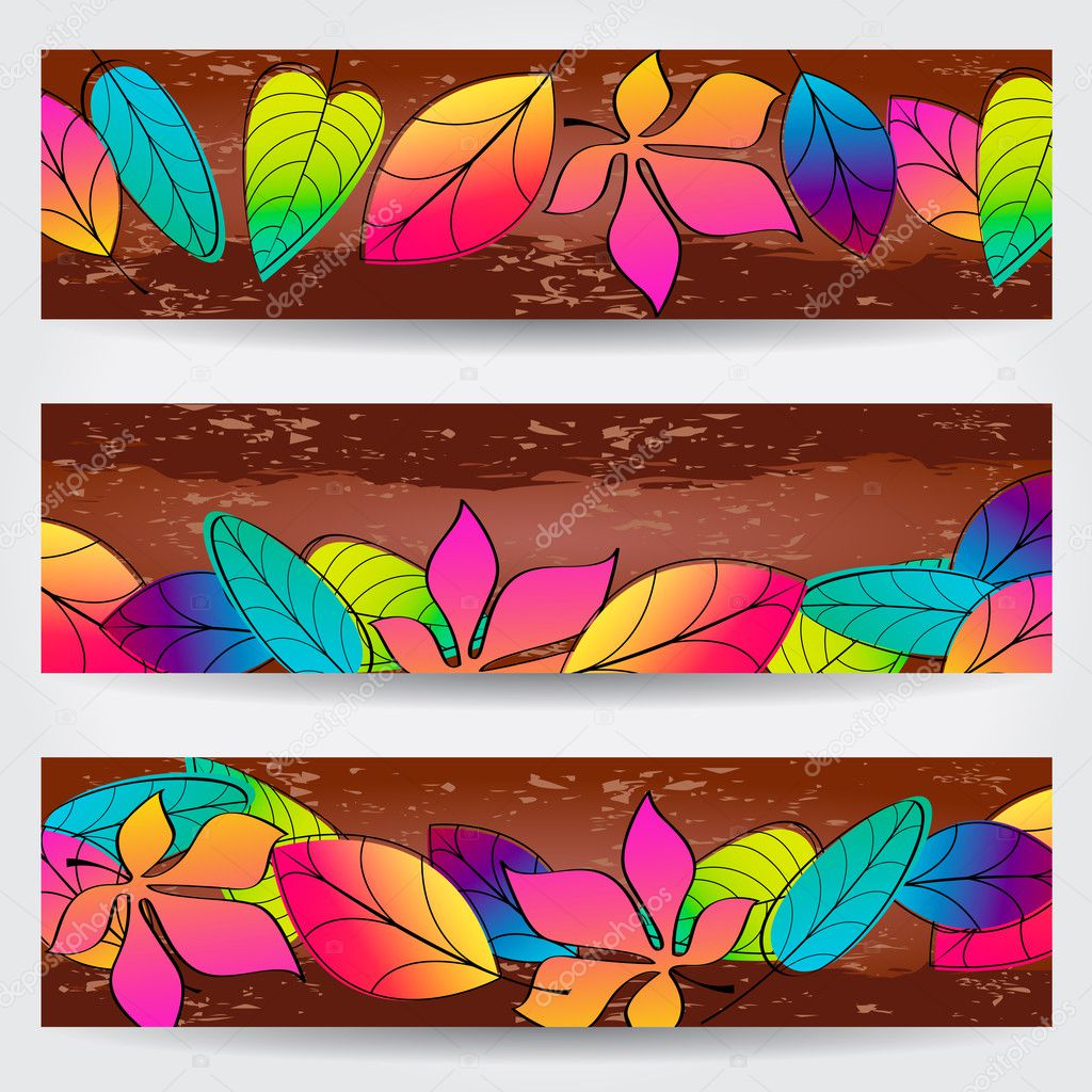 Colorful autumn leaves banners Stock Vector Image by ©glyph_studio ...