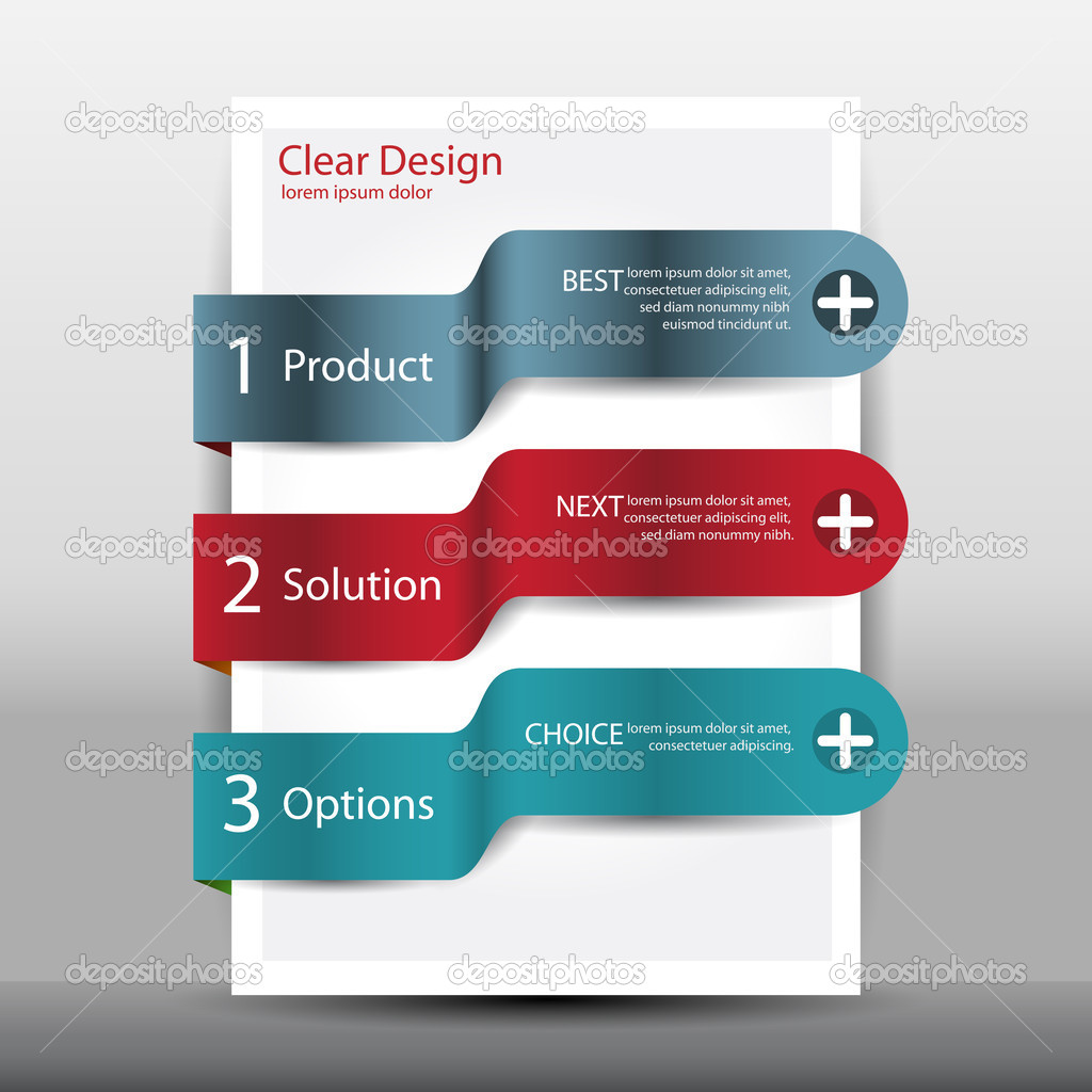 Illustration of modern design template with numbered banners Stock ...