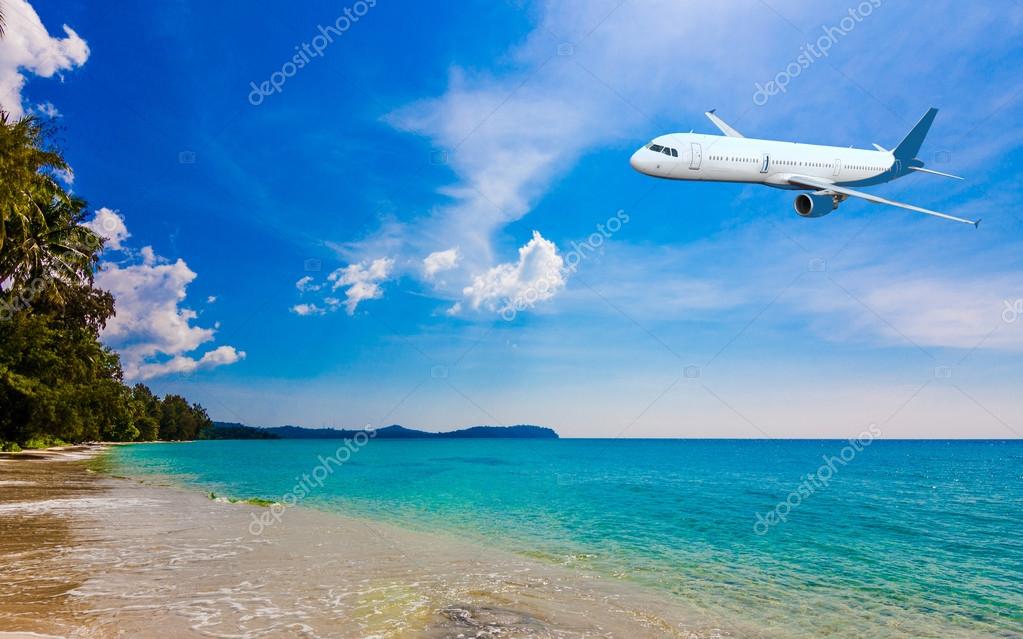 Airplane Flying Over Ocean