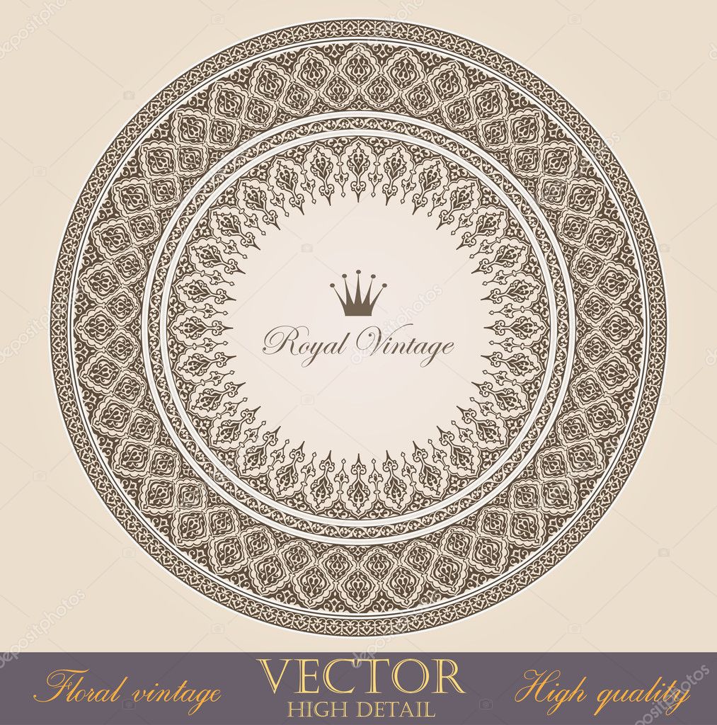 Vintage circle Frames design elements collection. Vector Floral ... Vintage circle Frames design elements collection. Vector Floral ...