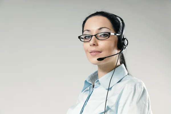 Sexy smiling call center operator portrait Stock Photo by ©sellingpix ...