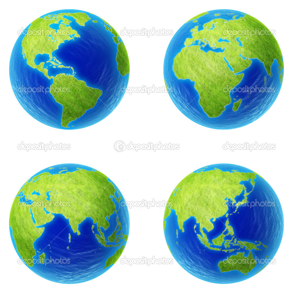 Extra high resolution four parts of the world. Stock Photo by ...