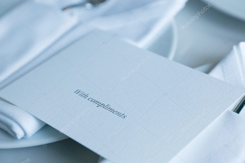 Greetings card on served table. Stock Photo by ©sellingpix 31422021