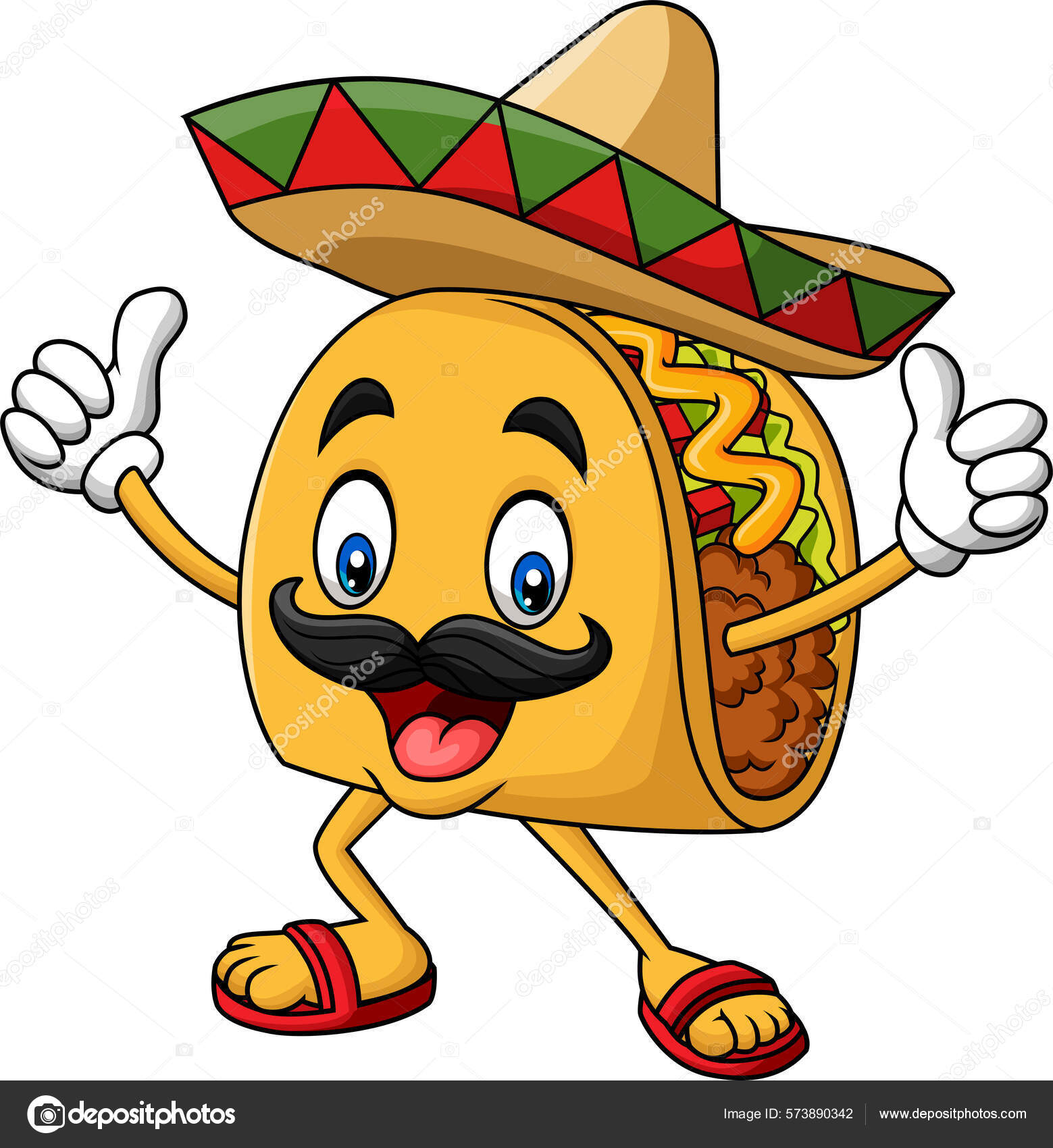 Funny Cartoon Taco