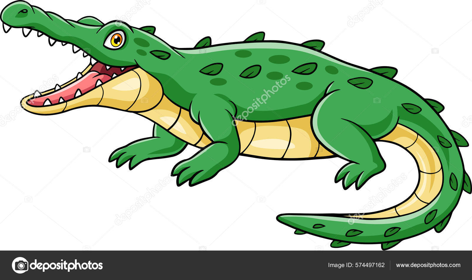 Stockillustratie van Vector Illustratie Van Cartoon Krokodil Met Open ...