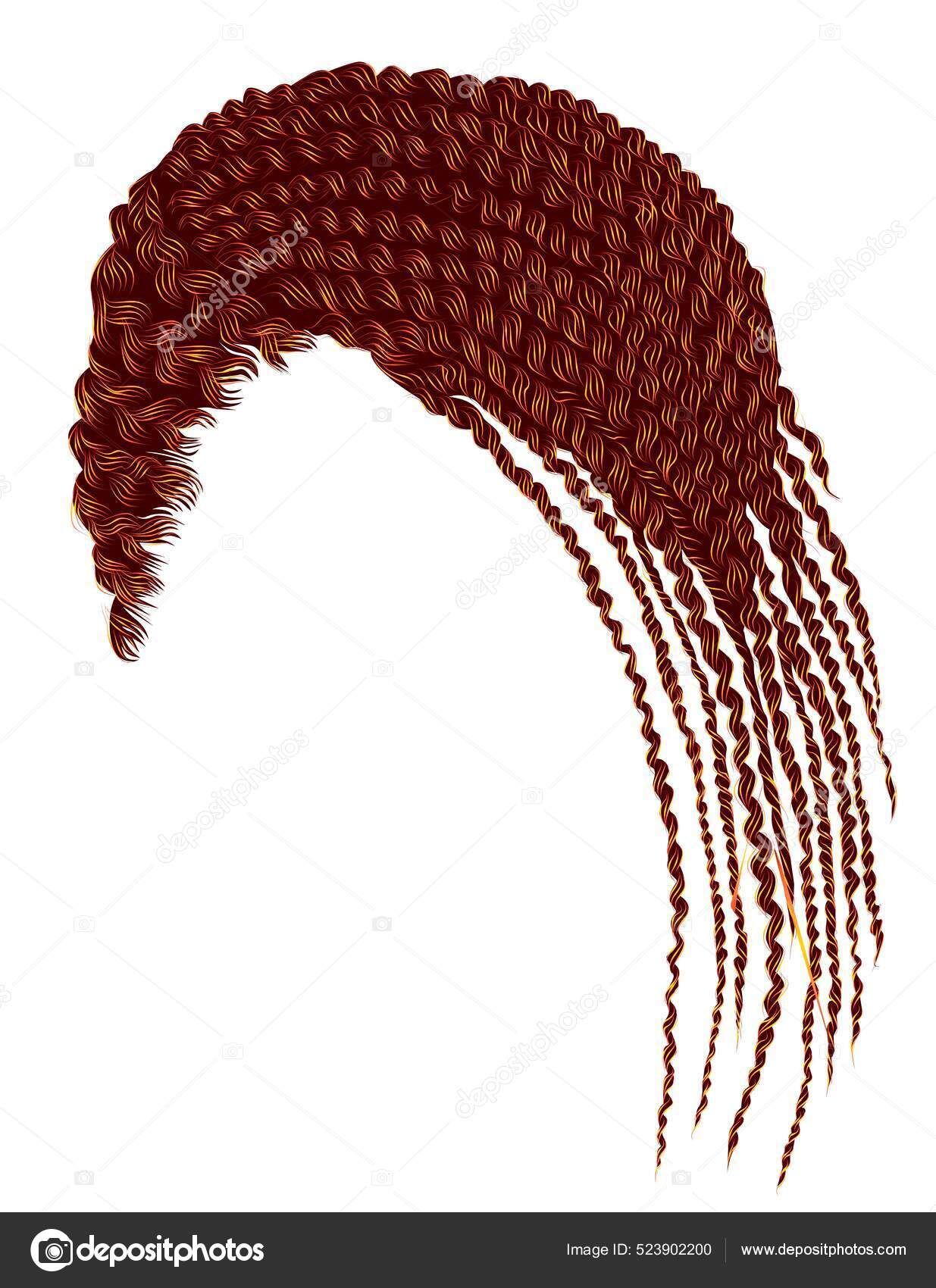 Trendy African Hair Cornrows Realistic Fashion Beauty Style Stock ...