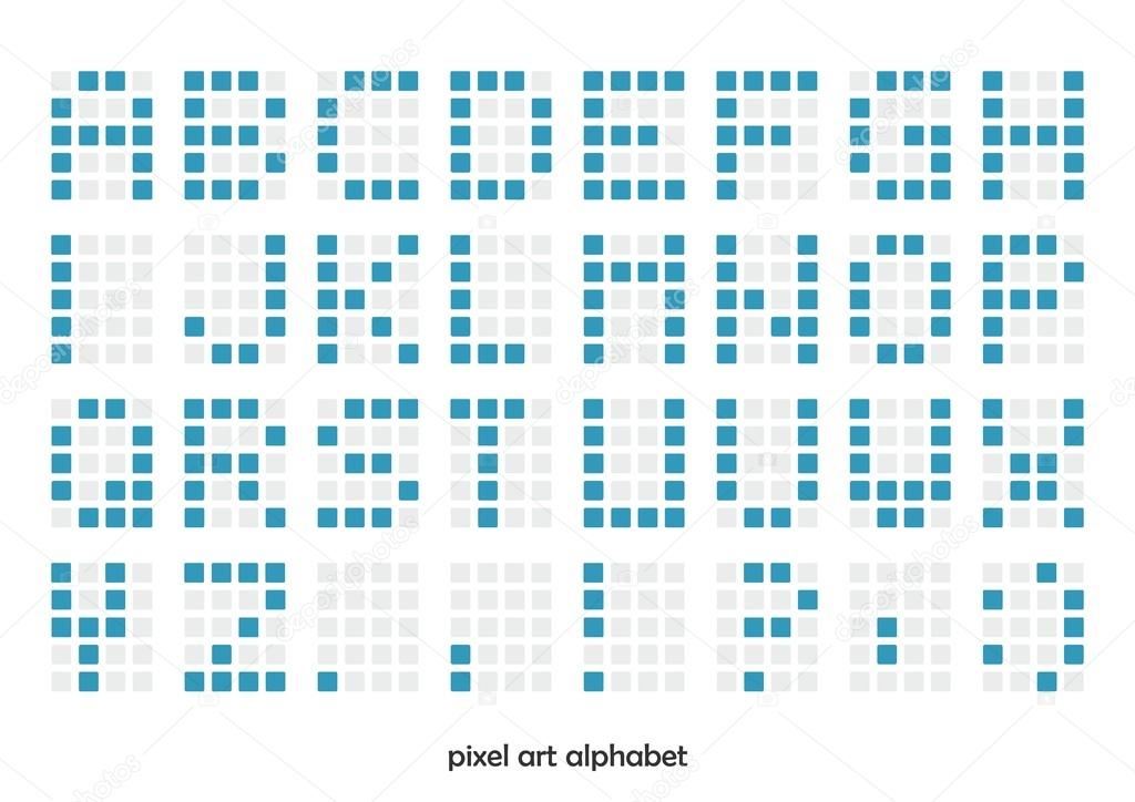 Pixel art alphabet fuente Vector de stock #20264525 de ©slunicko1977